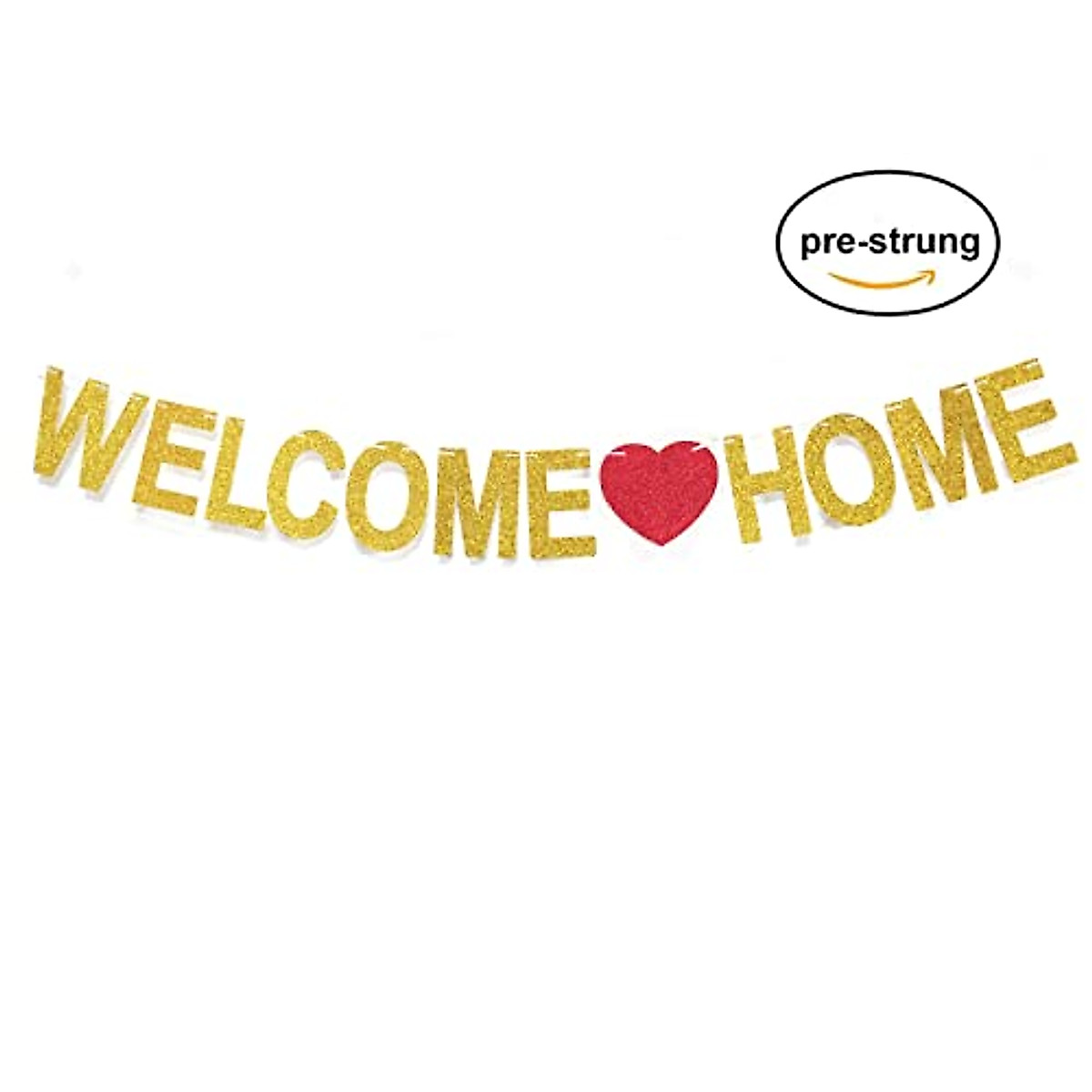 GZFY Welcome Home Banner Gold Glitter Banner for Home Decoration Family Party Welcome Home Decoration Welcome Home Sign