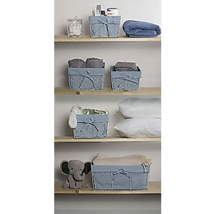 DII Farmhouse Chicken Wire Egg Basket, Storage Baskets with Liner, Denim, 16x12x7.88"