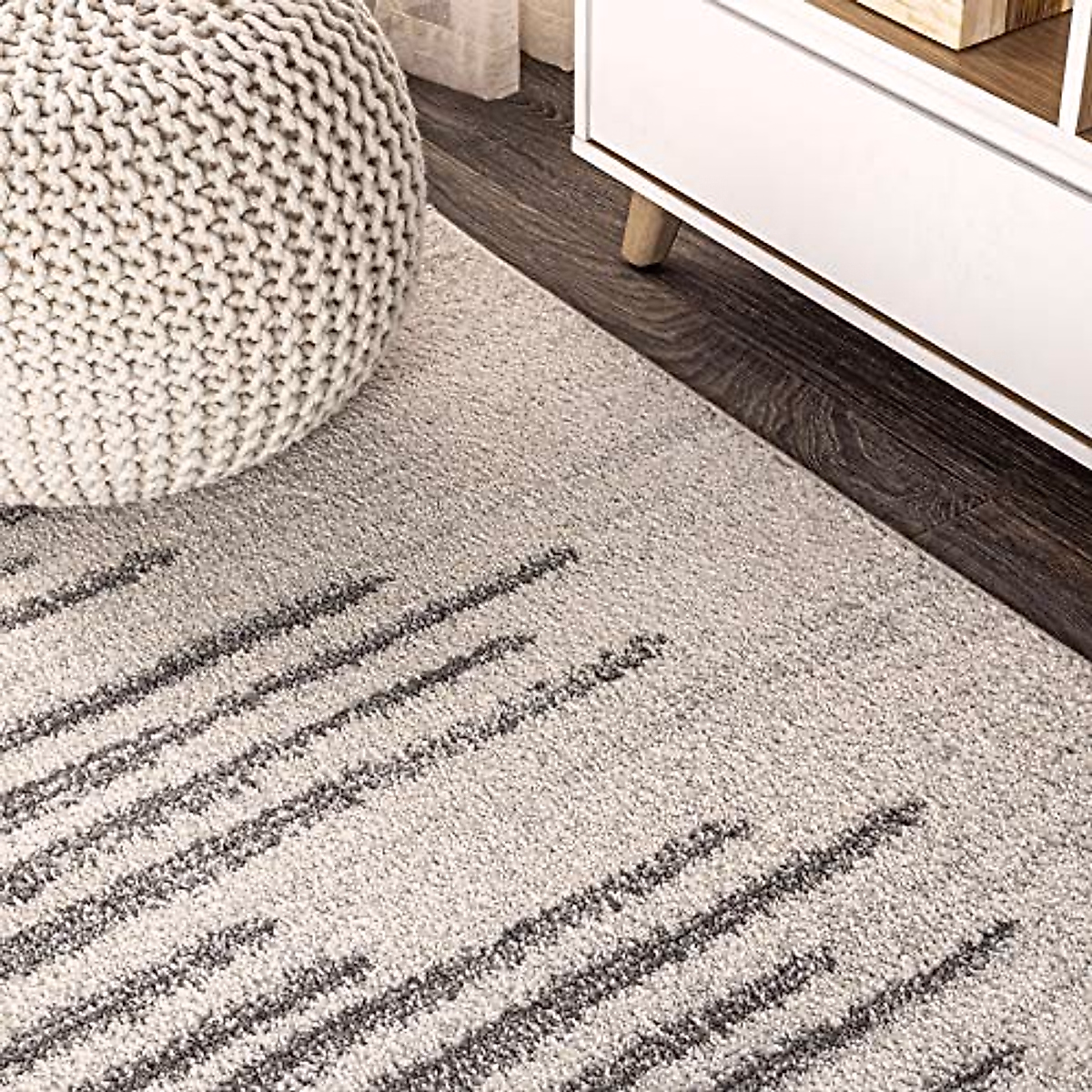 JONATHAN Y MOH205A-3 Aya Berber Stripe Geometric Indoor Farmhouse Area-Rug Bohemian Minimalistic Striped Easy-Cleaning Bedroom Kitchen Living Room Non Shedding, 3 X 5, Cream,Gray