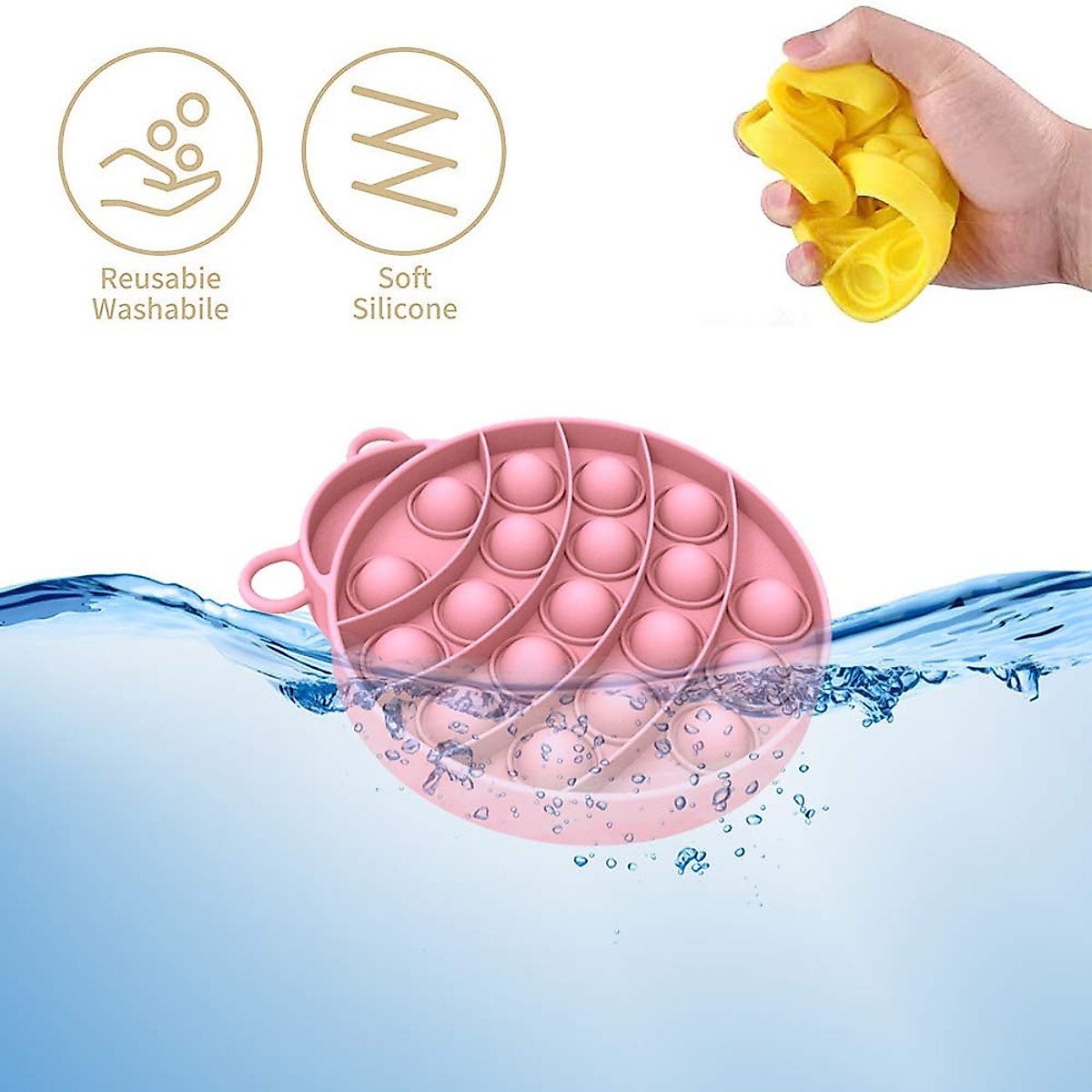 Push Pop Bubble Sensory Toys,Bubble Popping Game Funny Tactile Squeezed Sensory Toys Reliver Stress for Children, Family and Friends (3 Pack-Ladybug Shape)