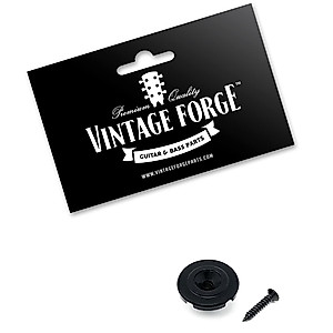 Vintage Forge Black Tall Round Slotted String Retainer Guide Tree for Fender Precision Jazz Style Bass Guitars and Others with Screw BSR10-BLK