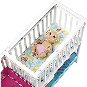 Barbie Skipper Babysitters Inc Dolls & Playset, Nap 'N Nurture Nursery, Skipper Doll, Baby Doll, Crib & 10+ Accessories, Working Bouncer