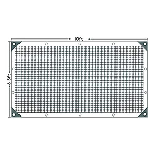 B L 90% Shade Cloth 6.5 Ft x 10 Ft, Black Premium Mesh Shade Panel with Grommets for Plant Cover, Greenhouse, Barn,Top Shade Cloth Quality Panel for Flowers, Plants, Patio Lawn