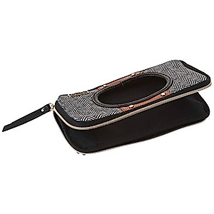 Itzy Ritzy Travel Wipes Case – Portable, Refillable Wipes Pouch Includes Removable Clips for Car Visor or Seat Back; Wipes Holder Perfect Diaper Bag & Travel - Holds Up to 64 Wipes (Coffee & Cream)