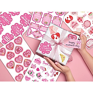 Funnlot Mothers Day Stickers Happy Mothers Day Stickers 348PCS Mothers Day Stickers for Kids Mothers Day Labels for Envelope Card Decorations Boxes Party Favor