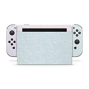 Tacky Design Retro Pastel Skin Compatible with Nintendo Switch Skin Wrap Cover, Fabric Texture Colorwave for Nintendo Switch Stickers, Premium Vinyl 3M Full Wrap Decal.