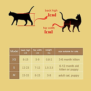 Cat Wheelchair, Lightweight 2 Wheels Pet Wheelchair, Adjustable Cat Barrier Wheels for Rehabilitation Aid for The Back Legs of Aging, Disabled, Injured, Arthritis, Weak cats/pets (XS)