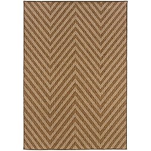 Christopher Knight Home Keystone Chevron Indoor/Outdoor Area Rug, 3' 7" X 5' 6", Light Tan
