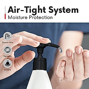 Black And White Universal Pump Replacement Lids for Hand Pump Bottles, Shampoo and Conditioner Dispenser with Extra Large Tube - Fits 1 Liter (33.8oz) Containers for Sanitizer, Oils, and Other Liquid