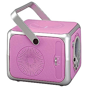Jensen CD-555 Pink CD Bluetooth Boombox Portable Bluetooth Music System with CD Player +CD-R/RW & FM Radio with Aux-in & Headphone Jack Line-in Limited Edition (Pink)