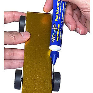 Pinewood Pro PRO Graphite with Easy Application Needle tip - Dry Graphite with Moly Lube for use on Pinewood Derby Car Axles | Premium Graphite Lubricant with Moly is The Ultimate Lubricant