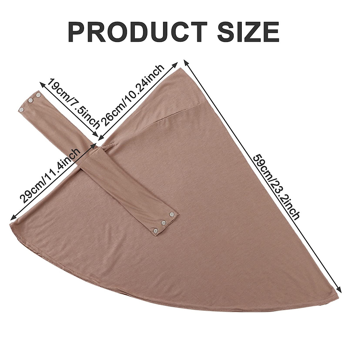 PHOGARY 2 PCS Snap Hijab for Women, Islamic Muslim Ready To Go Instant Hijab for Women Hijab Undercap with Tie Back Buttons Solid Color Modal Head Wraps Hair Wraps Turbans for Women, Khaki+Beige