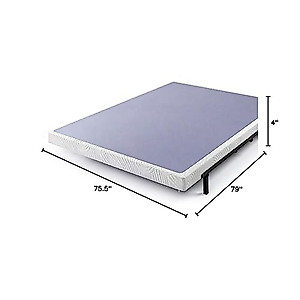 ZINUS Metal Box Spring with Wood Slats, 4 Inch Mattress Foundation, Sturdy Steel Structure, Easy Assembly, King