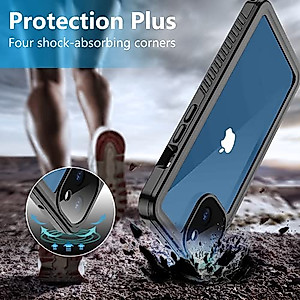 SPIDERCASE Designed for iPhone 13 Case, Waterproof Built-in Screen Protector, Rugged Heavy Duty Full Body Shockproof Protection Phone Case for iPhone 13 6.1 inch 2021”, Black/Clear