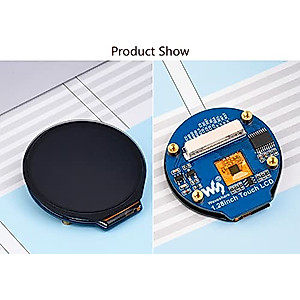 1.28inch Touch Round LCD Module with Touch Panel, 240×240 IPS Capacitive Display Screen, 65K RGB Color, SPI & I2C Port, GC9A01 & CST816S Chip, for Raspberry Pi/Raspberry Pi Pico/Ardu/STM32, etc