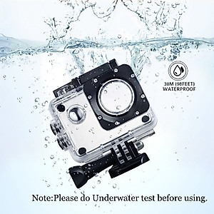 VVHOOY Waterproof Case Compatible with AKASO EK7000 EK5000/REMALI CaptureCam/Apexcam/Vemont/EKEN H9R/HLS/Jadfezy Action Camera Underwater Dive Housing Protective Case