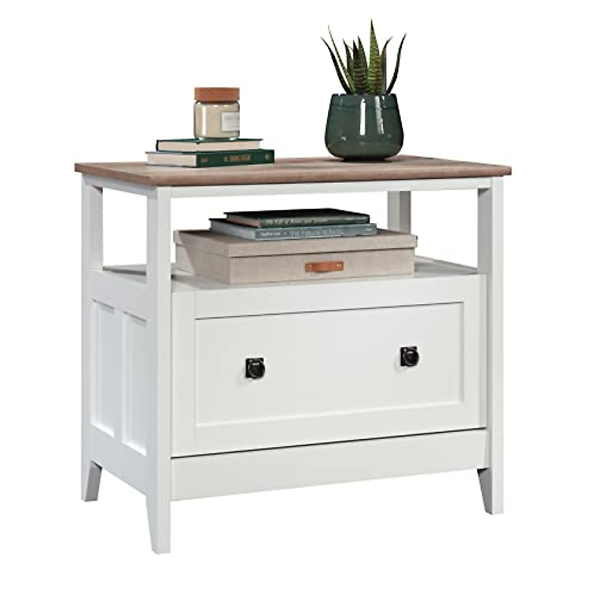 Sauder August Hill Lateral File, L: 19.53" x W: 32.28" x H: 29.25", Soft White Finish