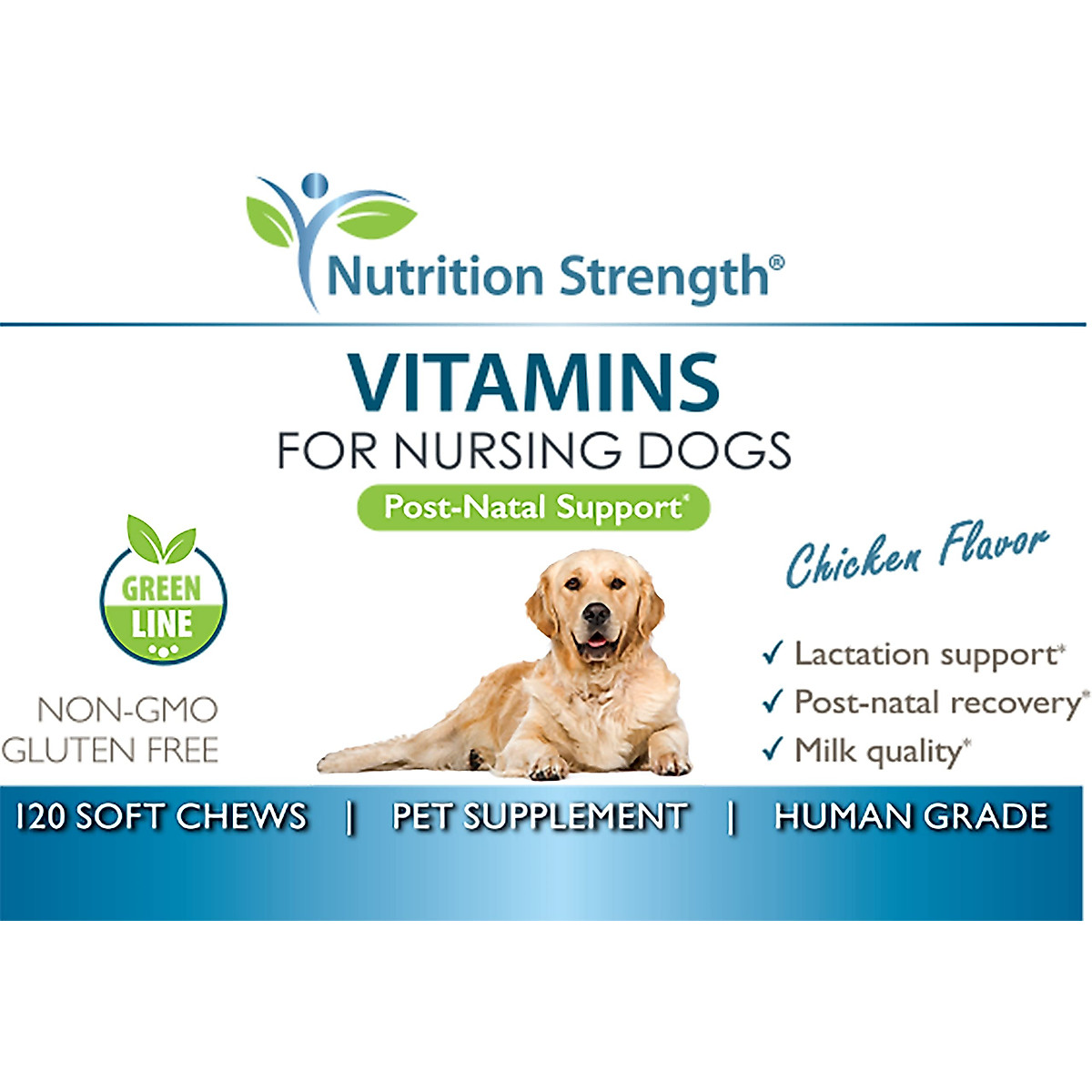 Nutrition Strength Vitamins for Nursing Dogs to Support Lactation and Post-Natal Recovery, Promote Milk Quality and Healthy Puppies with Calcium, Phosphorus, Magnesium and Zinc, 120 Soft Chews