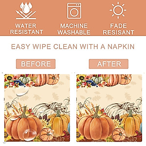 cusugbaso Thanksgiving Tablecloth 60x84 Inch Rectangle - Thanksgiving Decorations for Table - Water-Resistant Give Thanks Fall Table Cloth Rectangle for Party,Table, Holiday Decoration