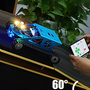 Yahboom AI Robot Kit Tank Chassis for Raspberry Pi 4B Camera Starter Kit Python Programmable Electronic Science Project DIY Smart Car Robotics for 16+ (Without Pi 4B)