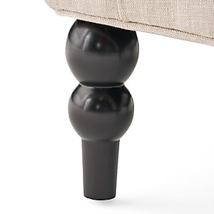 GDFStudio Tall Tufted Fabric Accent Chair, Vintage Club Seat for Living Room (Light Beige)