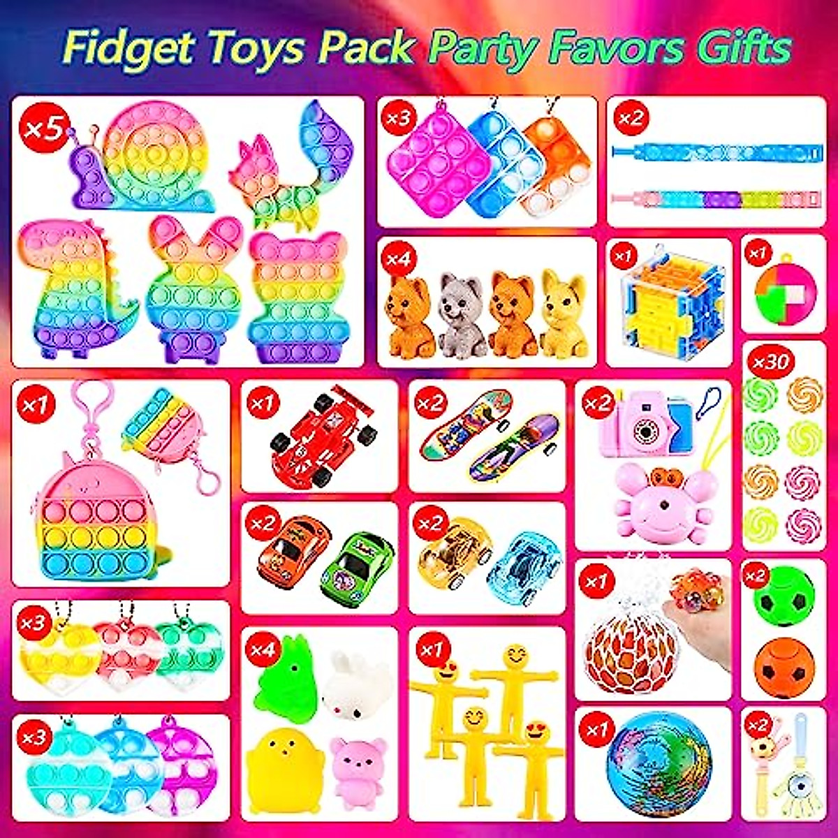 640Pcs Party Favors for Kids, Fidget Pack Goodie Bags Bulk Toys Treasure Box for Boys and Girls, Birthday Party Stocking Stuffers, Pinata Filler Stuffers Toys for Classroom Carnival Prizes Gifts