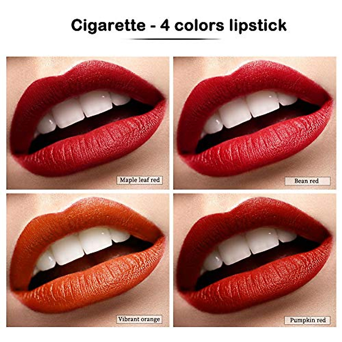 Matte Cigarette Lipstick Pack Set, 4 Colors Red Moisturizer Smooth Lip Stick, Long Lasting Waterproof Liquid Lipstick, Women Make up Velvet Cosmetic Lipsticks