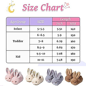 Drecage Girls Toddler Slippers Boys House Shoes For Little Kids Cute with Bunny Design Plush ndoor Slippers Non-Slip Pink 11-12 Little Kid