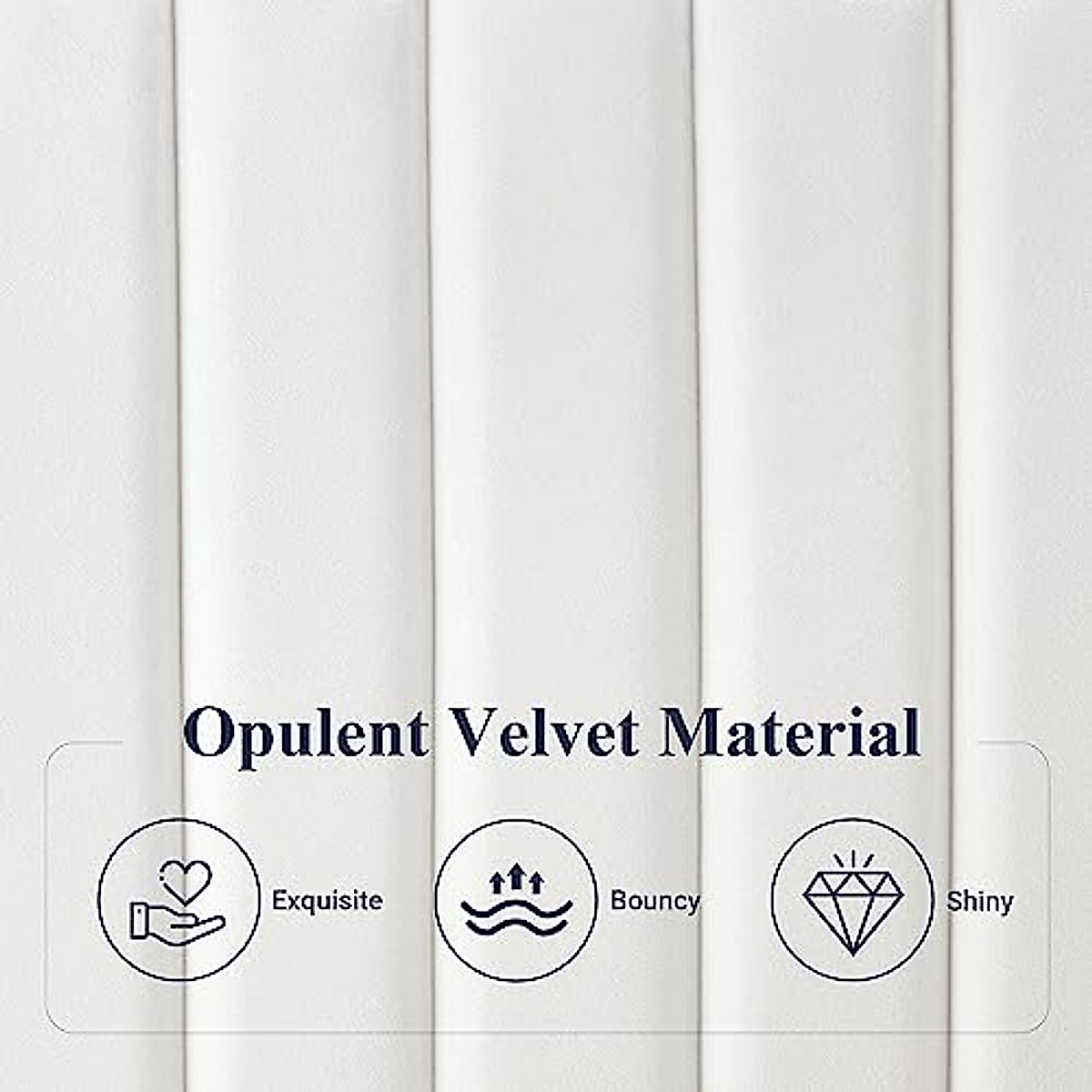 Allewie Full Bed Frame, Velvet Upholstered Platform Bed with Adjustable Vertical Channel Tufted Headboard, Mattress Foundation with Strong Wooden Slats, Box Spring Optional, Easy Assembly, Off-White