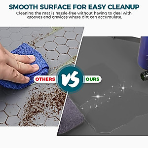 XDS 34''x22'' Cut to Fit Under Sink Mats,Silicone Under Sink Liner for Kitchen Cabinets, Preventing Drips, Leaks, Spills (Dark Gray)