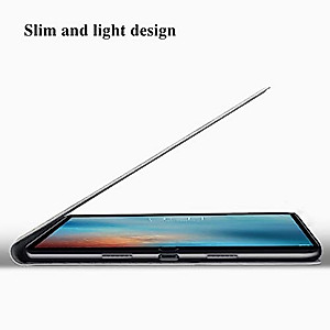 MEOORHE Comfortable Business Leather Tablet Case for Samsung Galaxy A7 Lite A8 A 10.1 Slim and Light Design Folio Adjustable Support Protector Cover(Light Blue,A7 Lite 8.7 2021 T220)