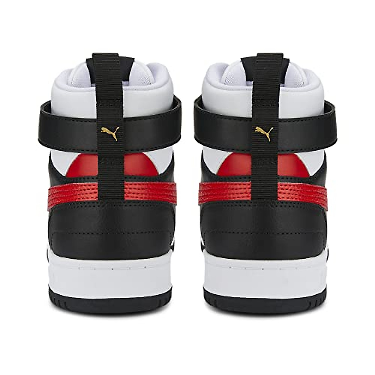 PUMA mens Rbd Game Sneaker, Puma White-high Risk Red-puma Black-puma Team Gold, 11 US