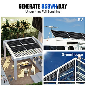 ECO-WORTHY 400W Bifacial Solar Panel 2pcs 195 Watt 12 Volt Monocrystalline Solar Panel Module Off Grid PV Power for Home, Camping, Boat, Shed Farm, RV