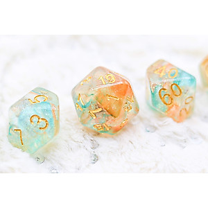 3DEGOS Spirt of Merlin Wizard DND Dice Set for Dungeons and Dragons Gifts, D&D, D and D, Pathfinder, Accessories, D20, Polyhedral, Resin Dice, Metal, Dice Tray, Tower, Bag, Box