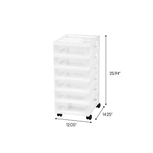 IRIS USA 585636 6-Drawer Storage Cart with Organizer Top, White