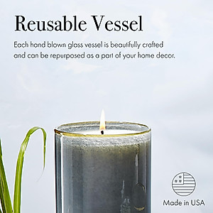 LAFCO New York Classic Candle, Sea & Dune - 6.5 oz - 50-Hour Burn Time - Reusable, Hand Blown Glass Vessel - Made in The USA
