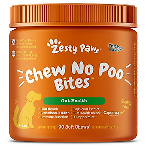 Zesty Paws Chew No Poo Bites - Hen - 90 Count