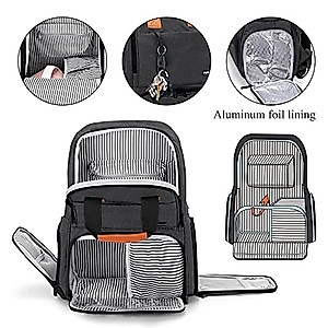 LUXJA Breast Pump Backpack with Pockets for Laptop and Cooler Bag, Pump Bag for Working Mothers (Fits Most Major Breast Pump), Black