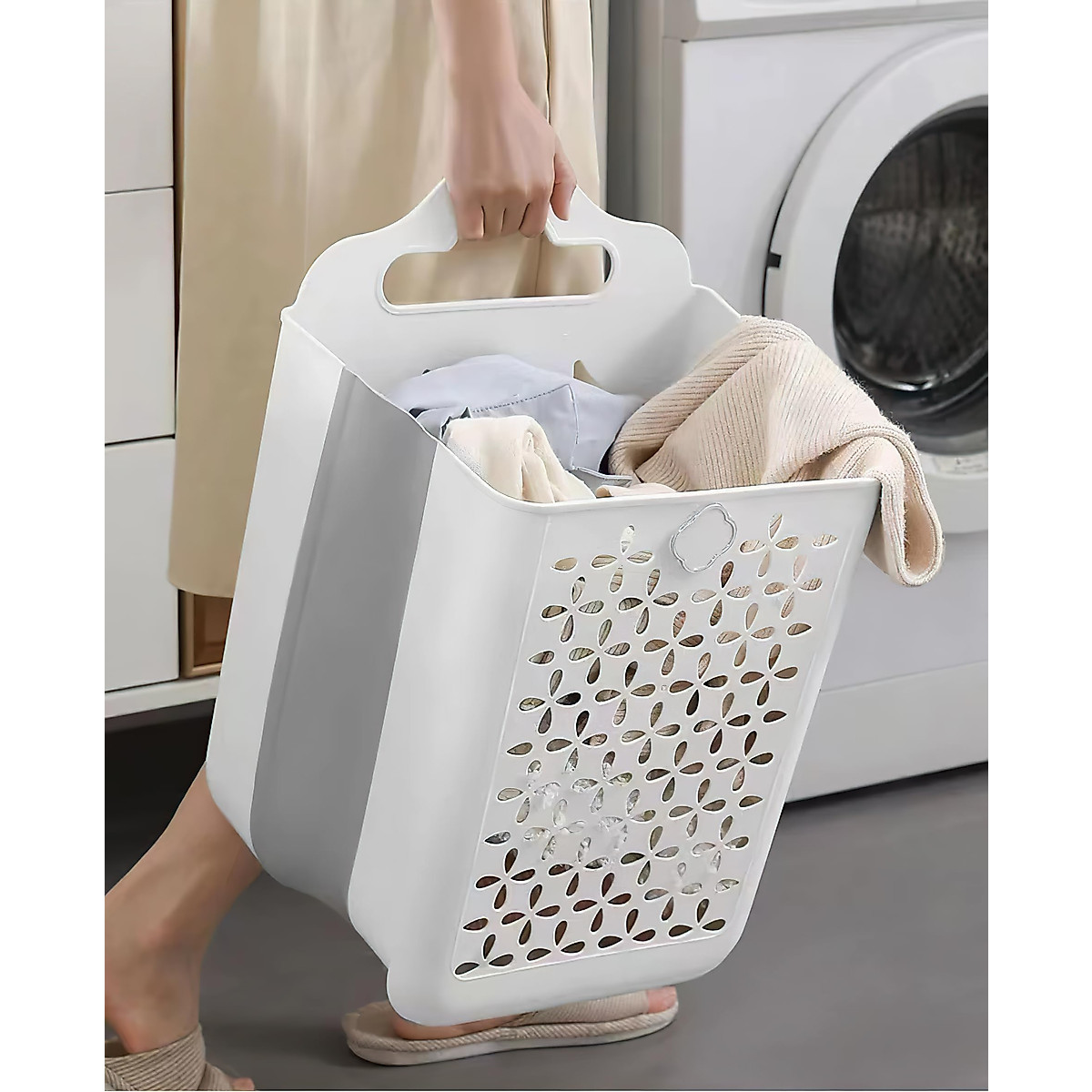 Collapsible Laundry Hamper 3 Packs Laundry Basket Portable Dirty Clothes Basket Space Saving Foldable Storage Multi-function Container