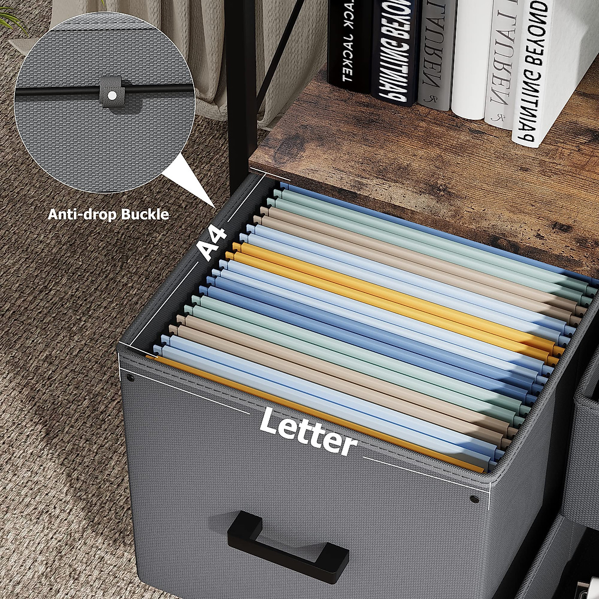 Alkmaar Filing Cabinet with 3 Drawer 3 Drawer, 3 Drawer-2, Rustic Grey