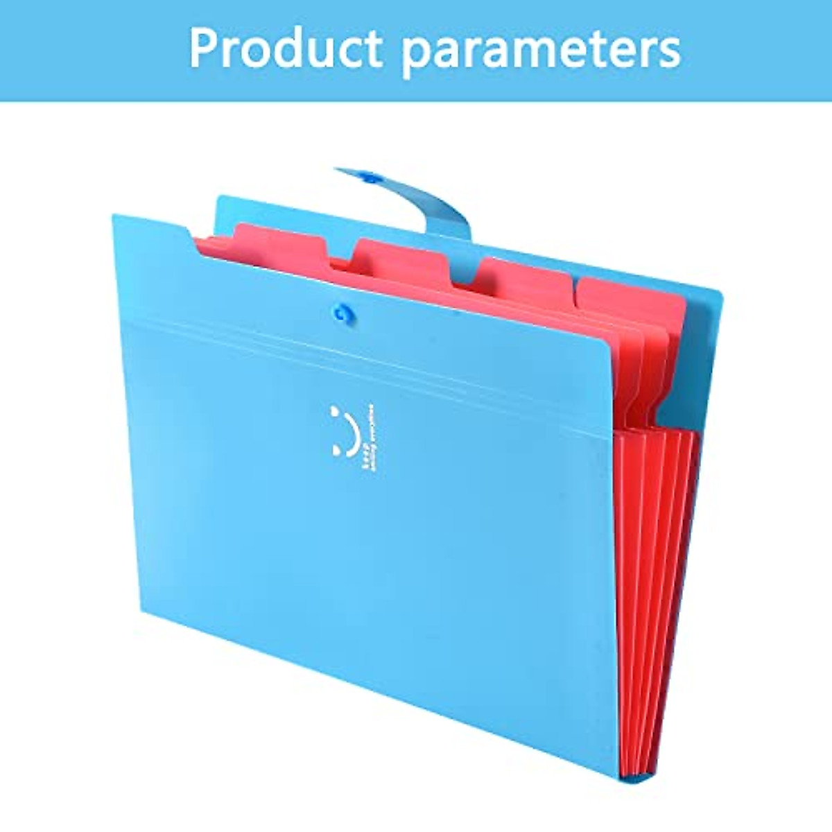 CLOUDIA Letter A4 Paper Expanding File Folder - Pockets Accordion Document Organizer (Light Blue)