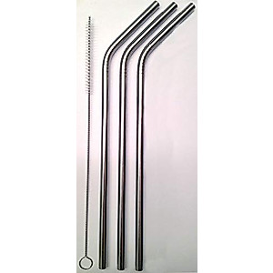 CocoDrill Coconut Opener Tool + 3 Reusable Straws -COMBO PACK - Stainless Steel Drinking Straw + Cleaner - Eco Friendly, SAFE, NON-TOXIC