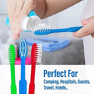 144 Bulk Toothbrushes Individually Wrapped Disposable Toothbrushes Soft Bristles Verity of Fun Colors Perfect for Travel, Giveaways, Hotels,