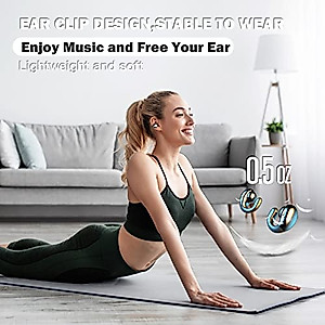 Open Ear Bone Conduction Earbuds Open Ear Headphones Wireless Bluetooth Bone Conducting Earphones Gym Ear Buds Comfortable Lightweight for Small Ear Canals Sport Running Workout Black