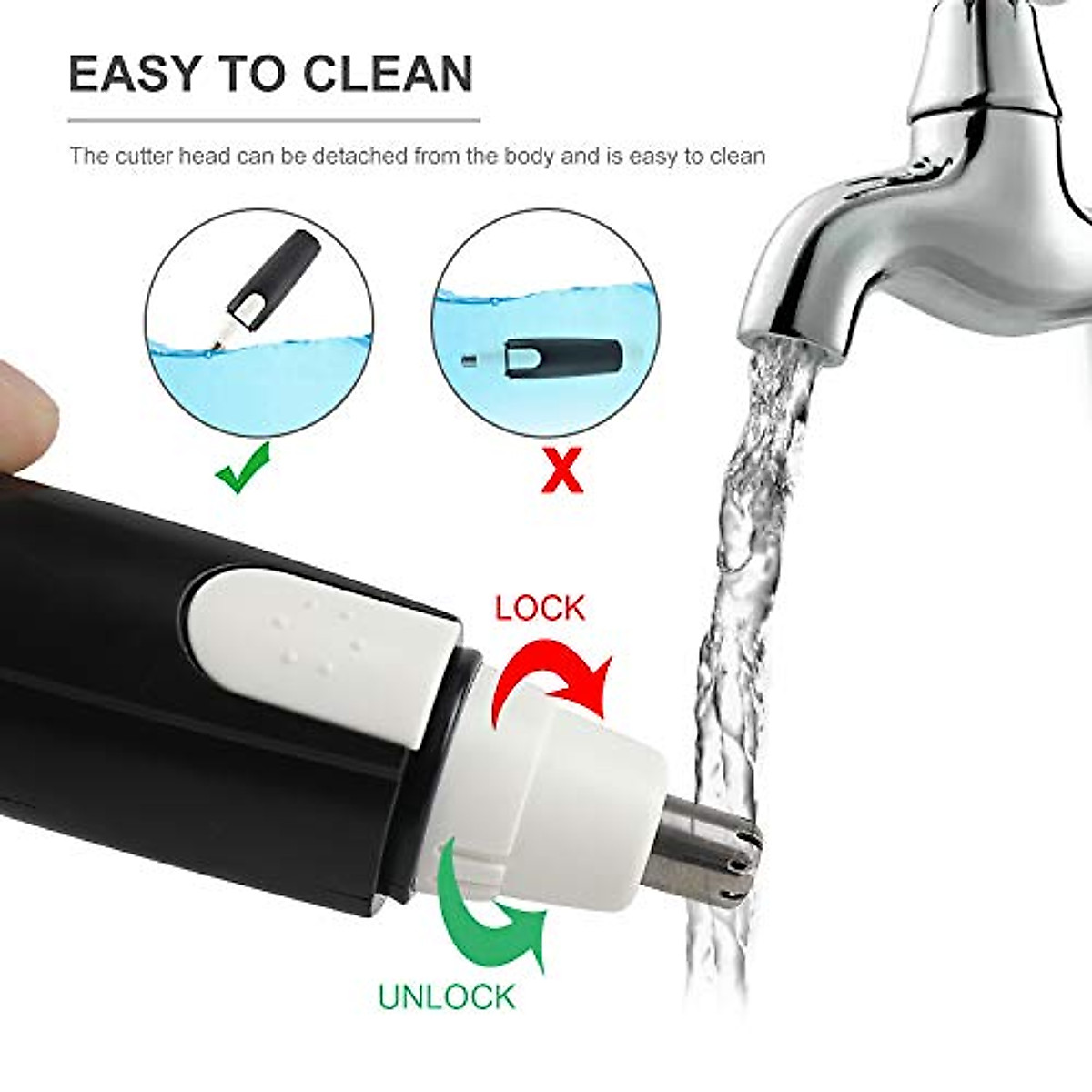 Nose Hair Trimmer for Women Ear and Nose Hair Trimmer for Men, Battery Operated Small Electric Trimmer Mens Nose Trimmer