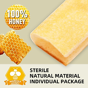 Polynew Manuka Honey Calcium Alginate Dressing, 12 Individual Pack, 2"x2" Patches, Honey Wound Dressing with Calcium Alginate, Manuka Honey Wound Care Bandages for Burns, Faster Wound Care