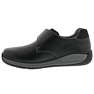 Drew Tempo, Womens Hook & Loop Orthopedic Comfort Shoe, Black Leather, 10.5 X-Wide (2E)