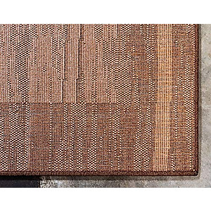 Unique Loom Autumn Collection Modern Contemporary Casual Abstract Area Rug, Rectangular 9' 0 x 12' 0, Brown/Beige Border
