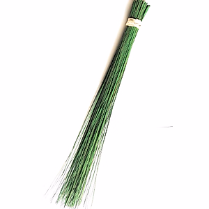 SN SKENNOVA - 1 Piece of 27-28-inch Colorful Asian Coconut leaf Broom Multi-Surface Sturdy Authentic Thai Natrual Broom (Green)