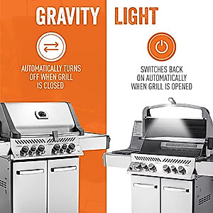 Yukon Glory Bright BBQ LED Grill Handle Light, Patent Pending Rechargeable LED Light Fits Most Outdoor Grills, Water + Heat Resistant, Perfect BBQ Grill Gift, BBQ Gift, Perfect for Blackstone & Weber